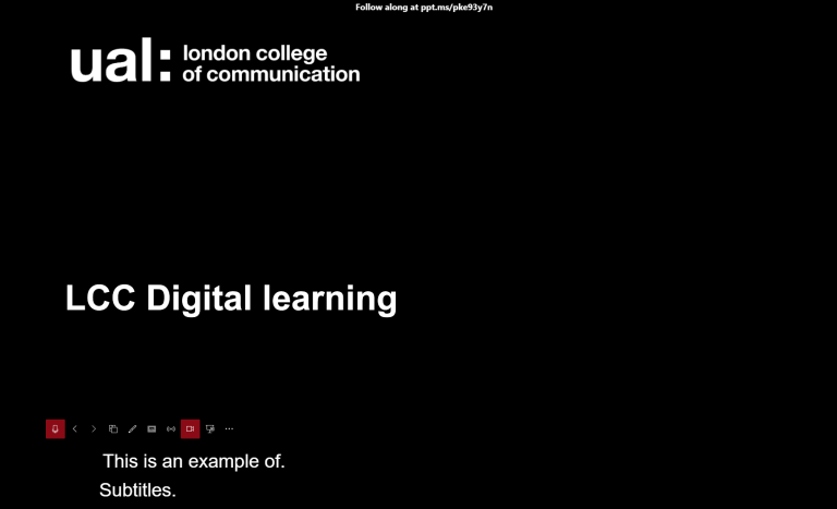 PowerPoint Live with Subtitles and Captions – LCC Teaching Hub