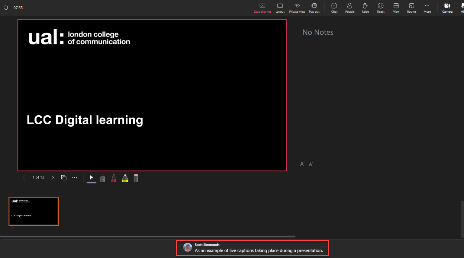 PowerPoint Live with Subtitles and Captions – LCC Teaching Hub