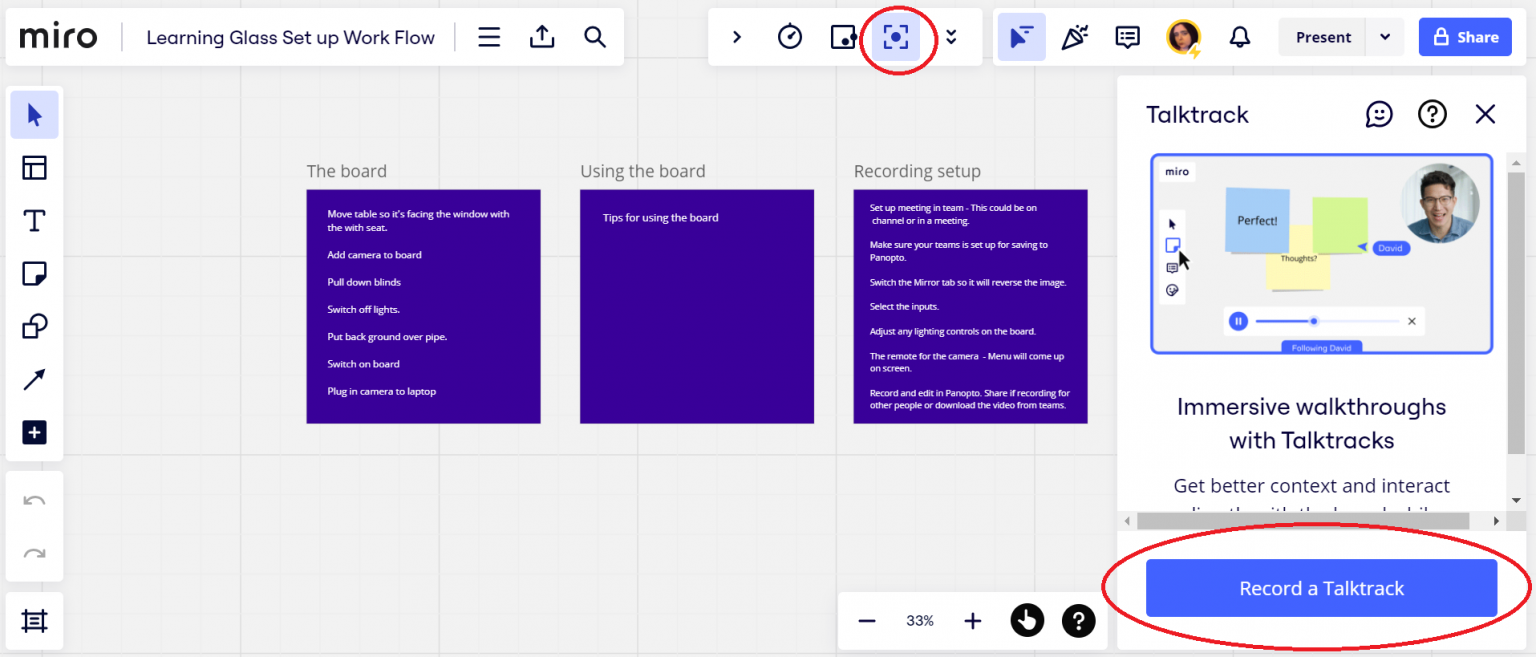 Miro: Talktrack and Presentation Notes – LCC Teaching Hub